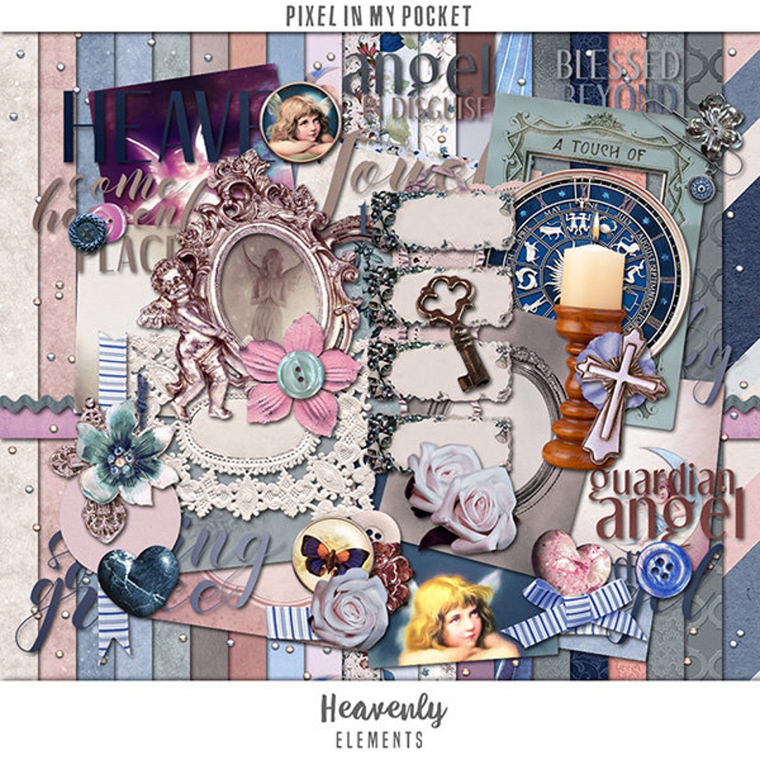 Heavenly Angelic & Spiritual Memory Keeping digital Scrap Kit - Etsy