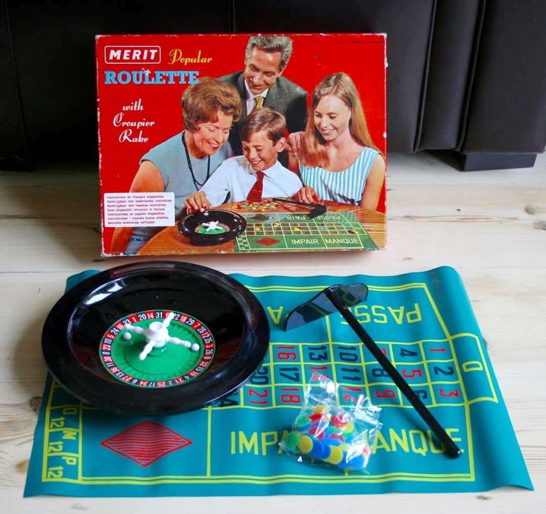 Rare Vintage 1966 MERIT Popular ROULETTE With Wooden Croupier - Etsy