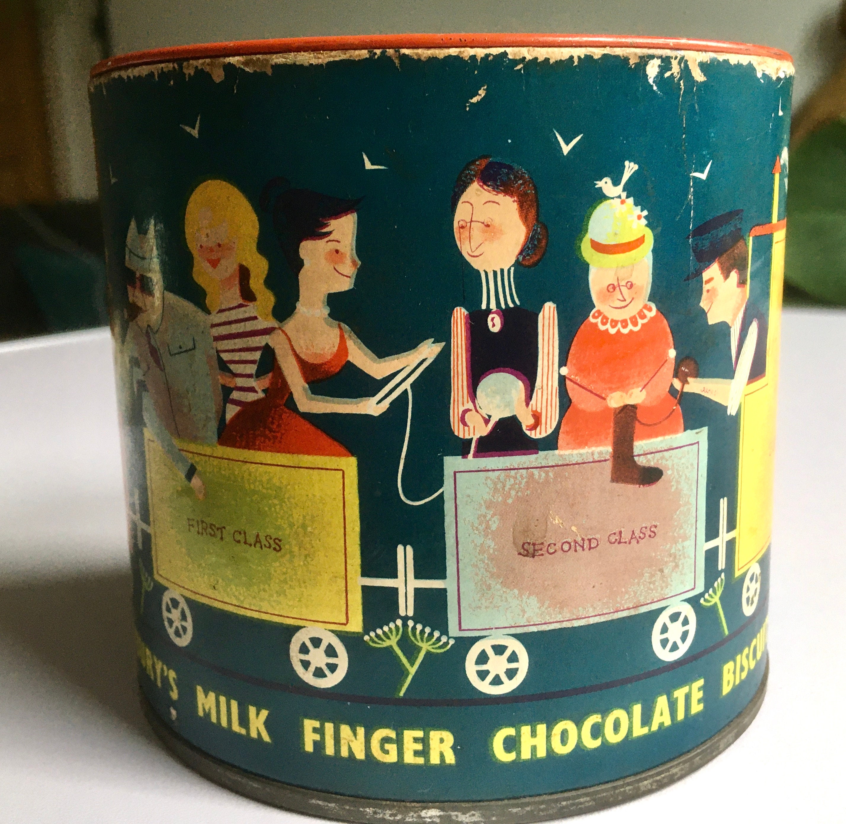 Rare 1957 Cadbury's Milk Finger Chocolate Biscuit Tin 1ib - Etsy