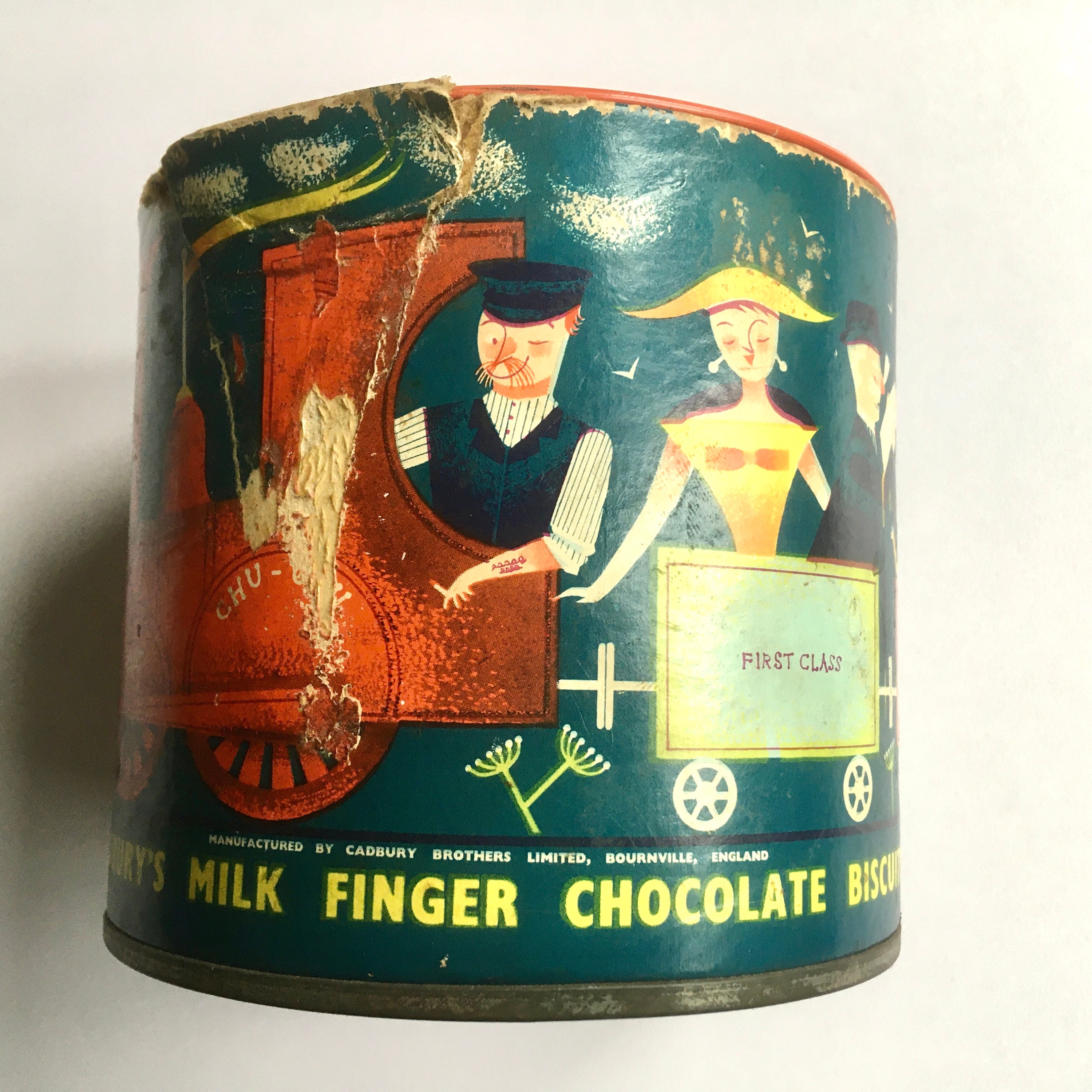 Rare 1957 Cadbury's Milk Finger Chocolate Biscuit Tin 1ib - Etsy