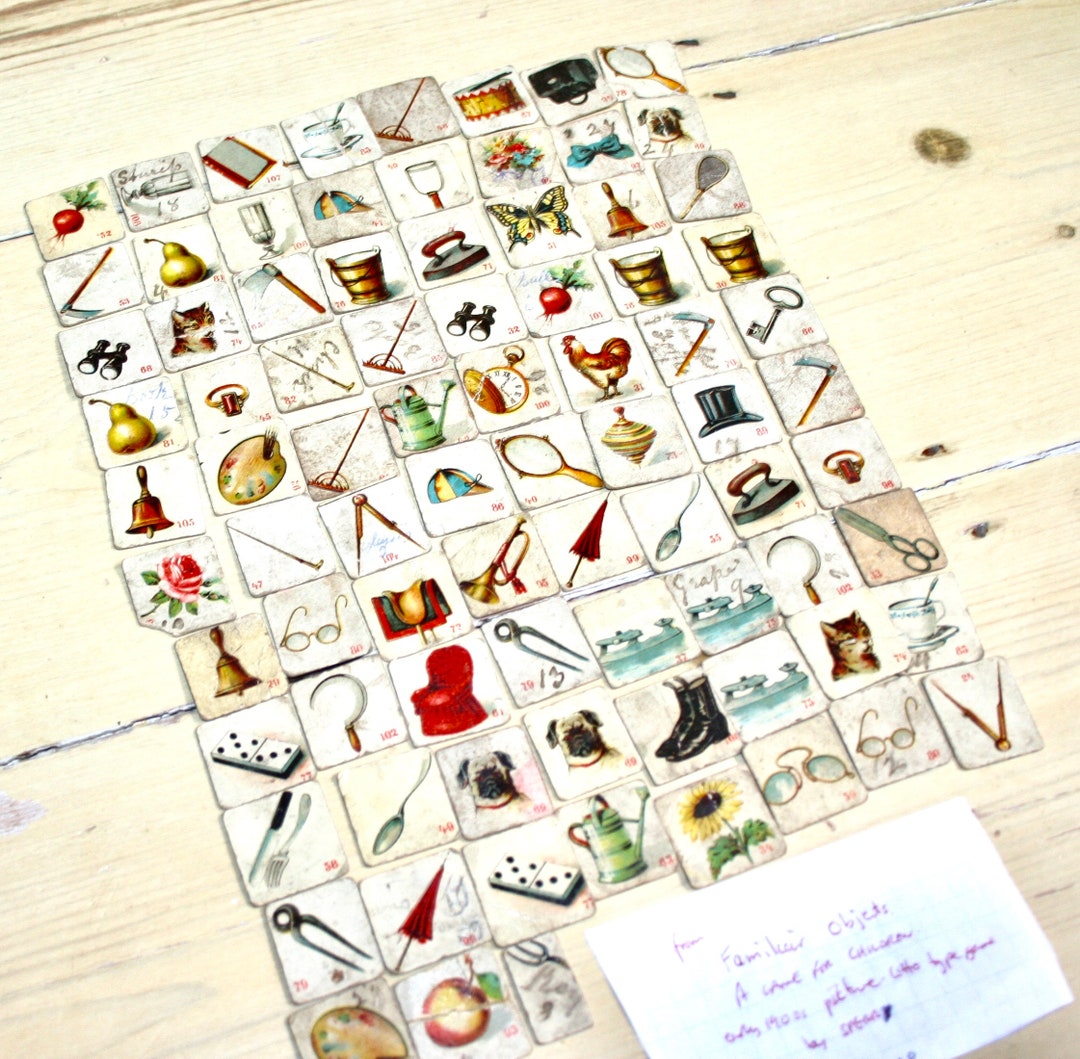 Rare, Familiar Objects, A Game for Children by J.W. Spears & Sons. Card ...