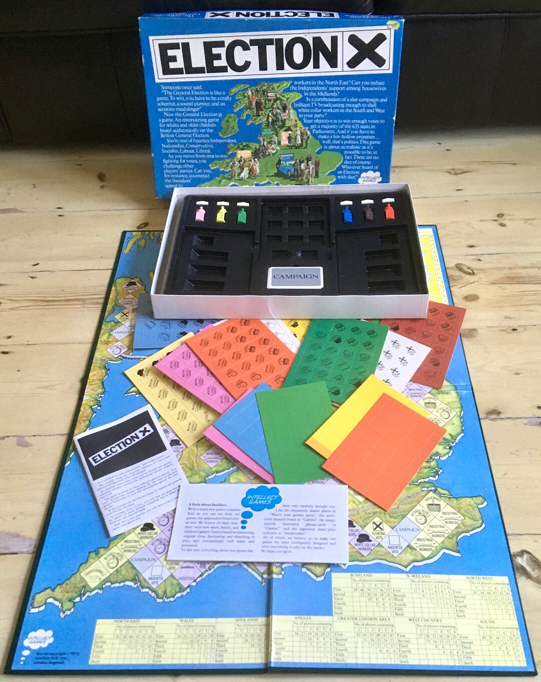 Rare Unpressed Election X Board Game by Intellect Games 1972 Unplayed ...