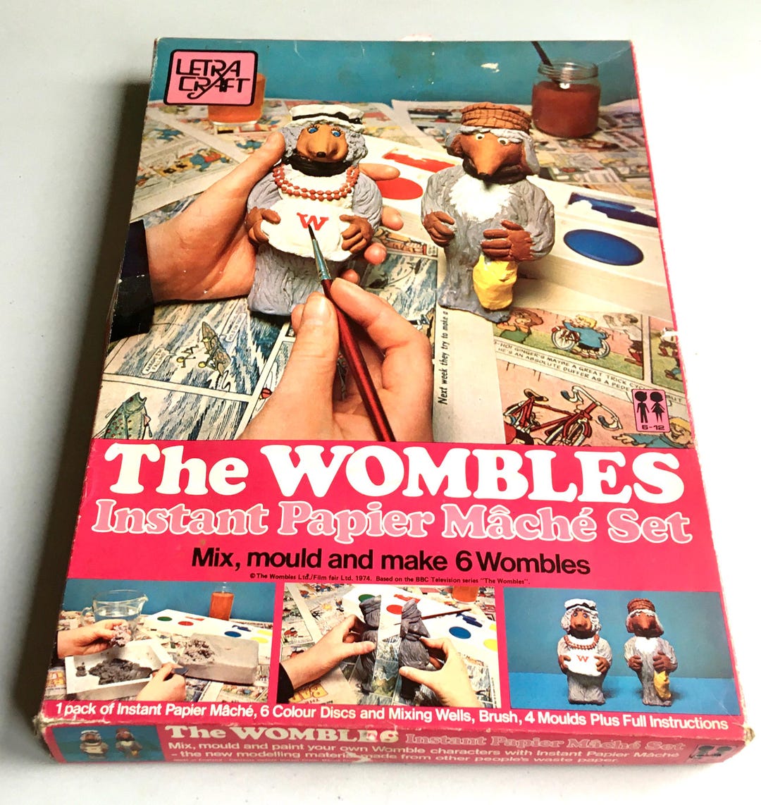 Very Rare 1974 THE WOMBLES Instant Paper Mache Set by Letra Craft ...
