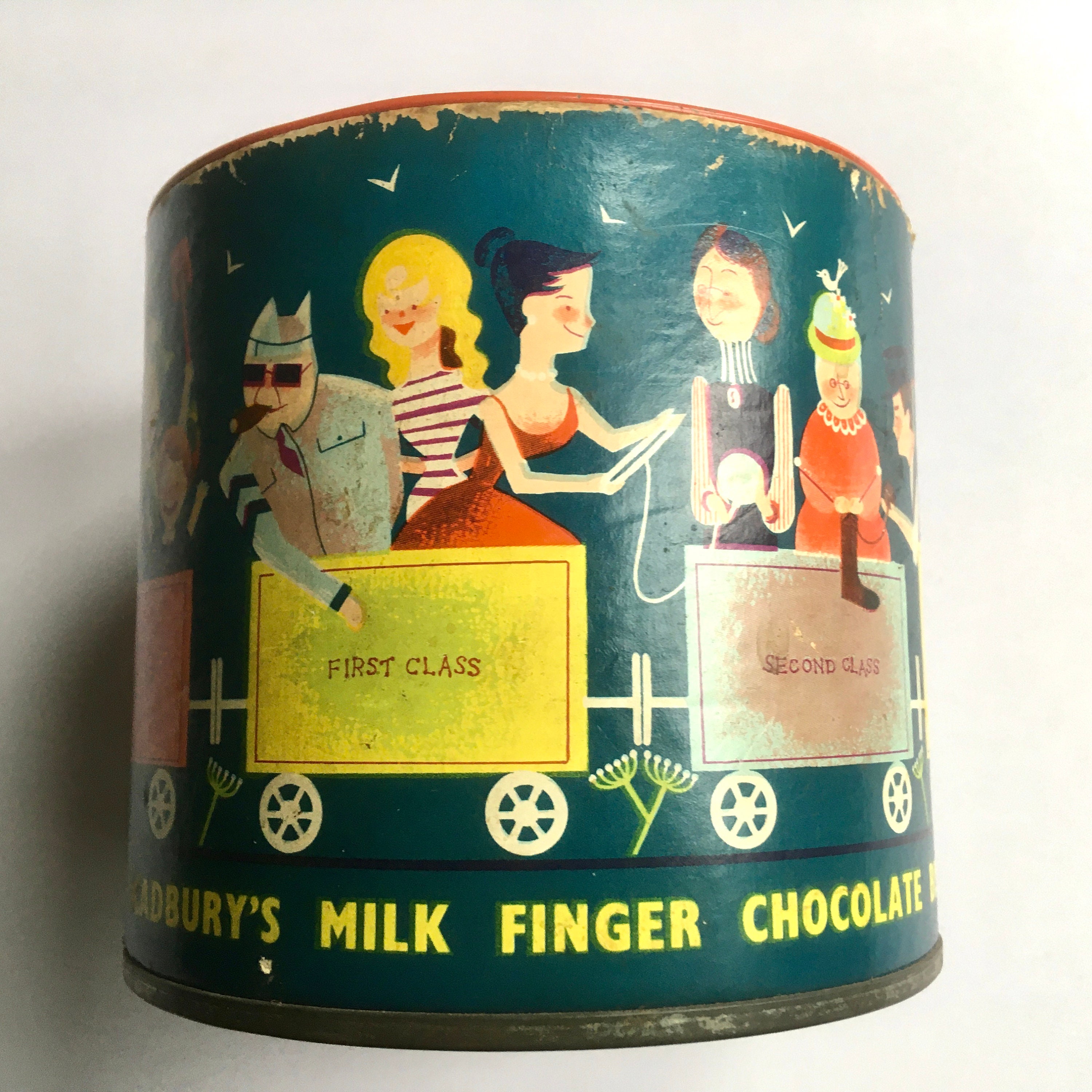 Rare 1957 Cadbury's Milk Finger Chocolate Biscuit Tin 1ib - Etsy