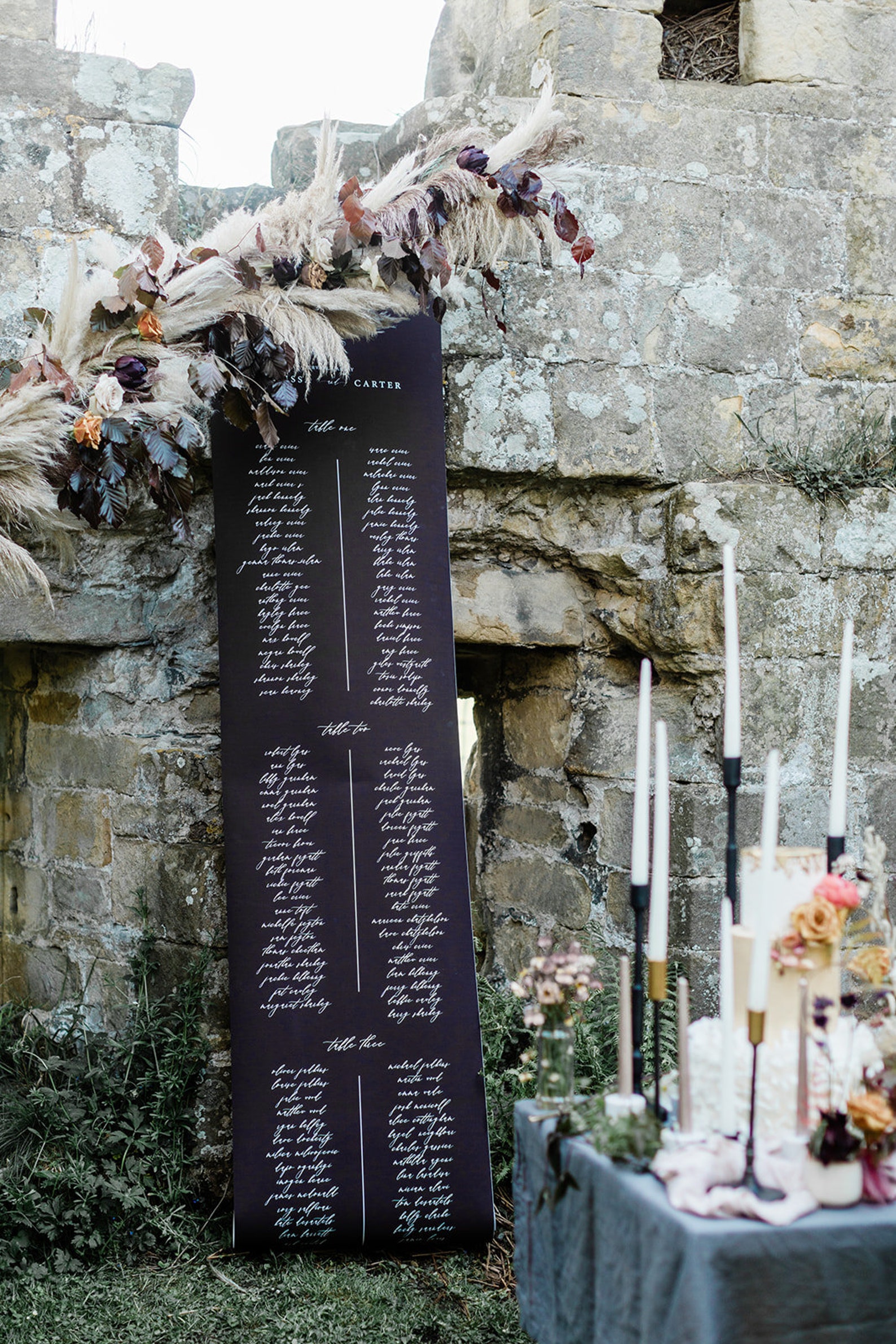 Black & White Calligraphy Hanging Seating Plan Wedding - Etsy UK
