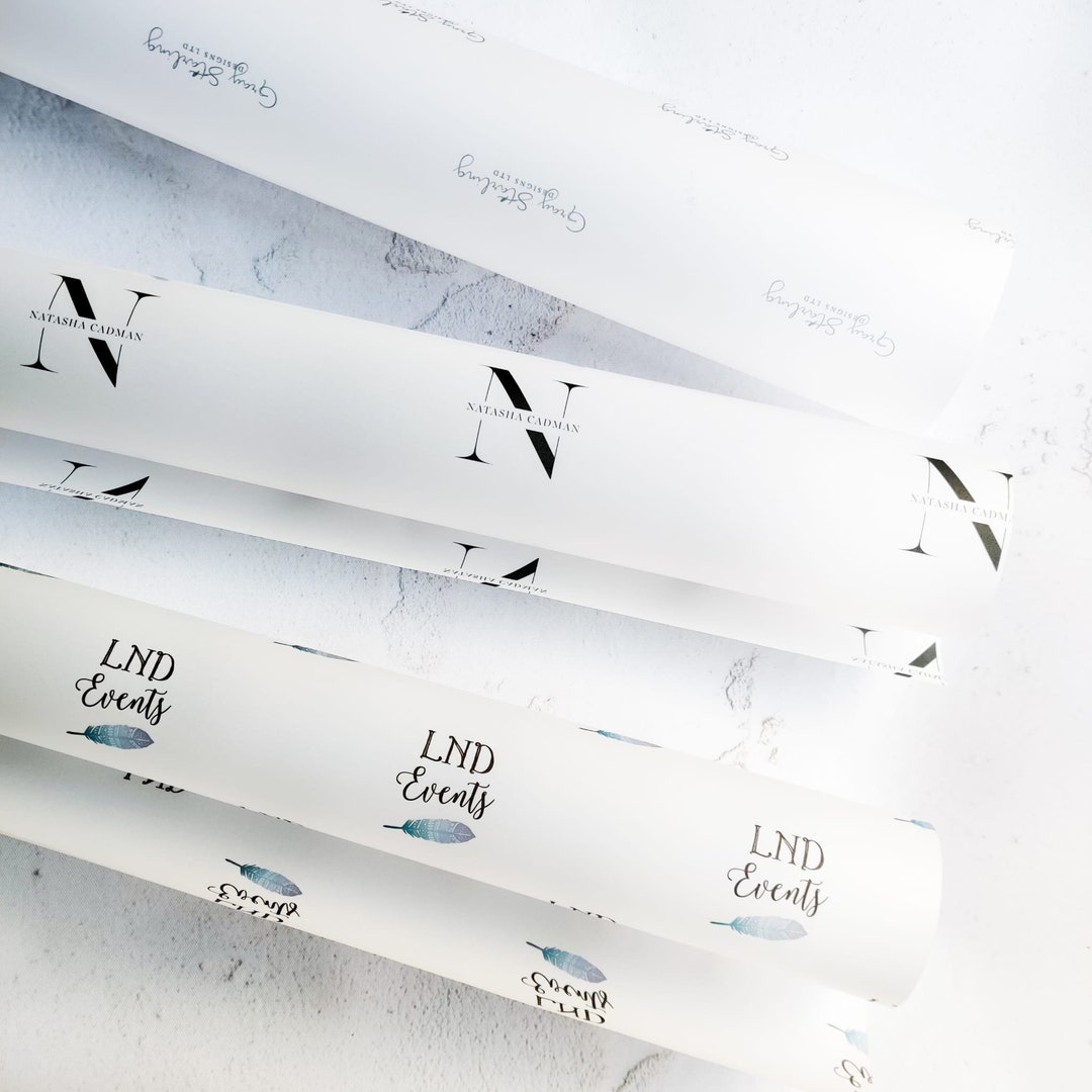CUSTOM VELLUM Logo Printed Vellum Wrap, Business Gift Wrap, Logo ...