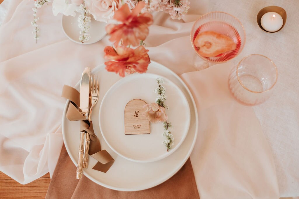 Wooden Engraved Wedding Place Settings Arched Place Settings - Etsy