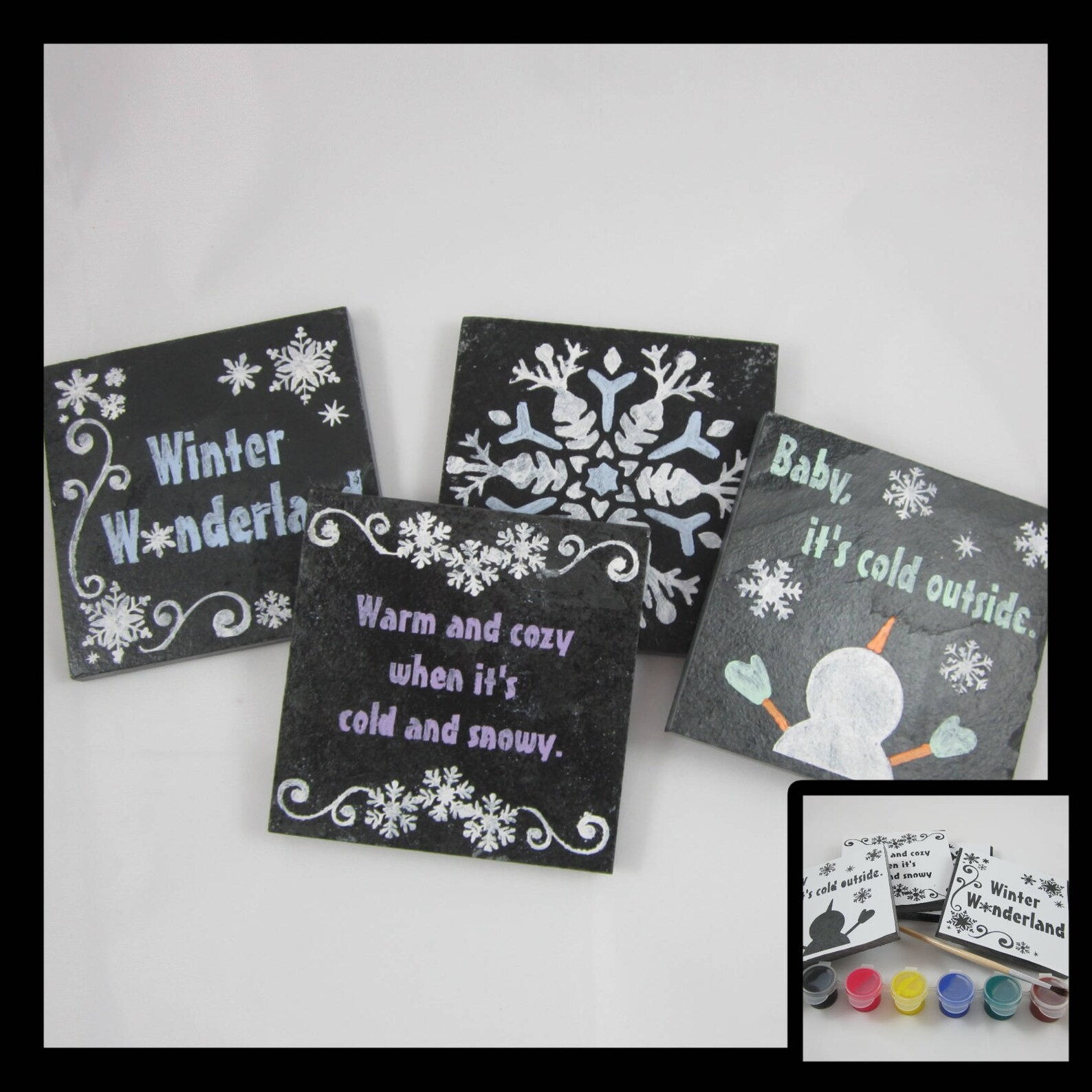 Diy Craft Kit Diy Coasters Make Your Own Slate Tile Coaster Set 4 ...
