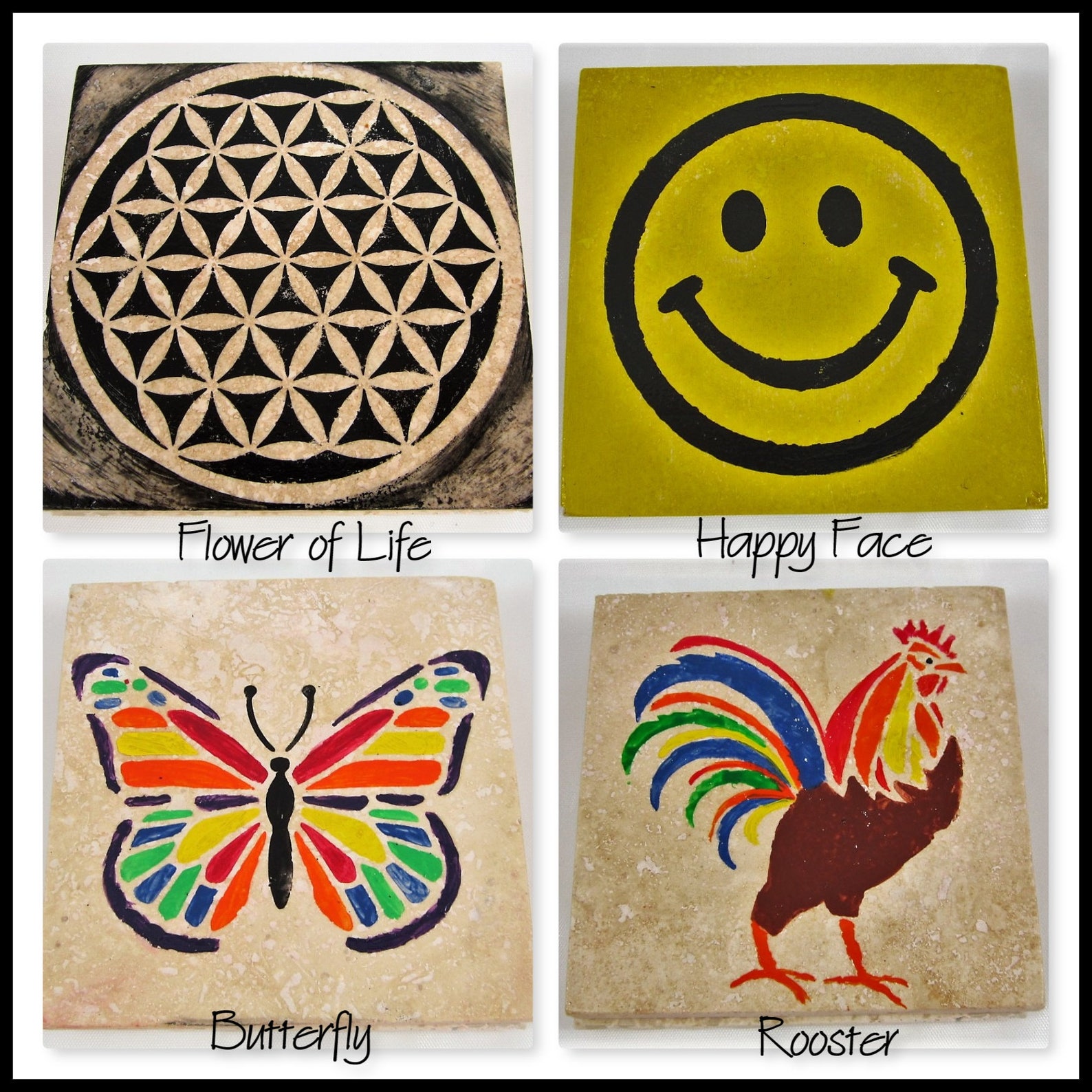 Diy Craft Kit Diy Coasters Make Your Own Tile Coaster Set 4 Choose Your ...