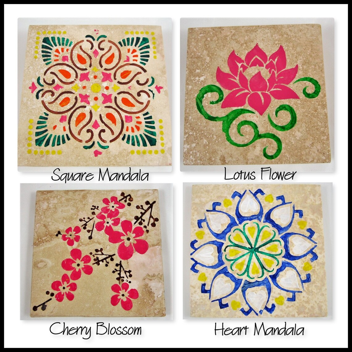 Diy Craft Kit Diy Coasters Make Your Own Tile Coaster Set 4 Choose Your ...