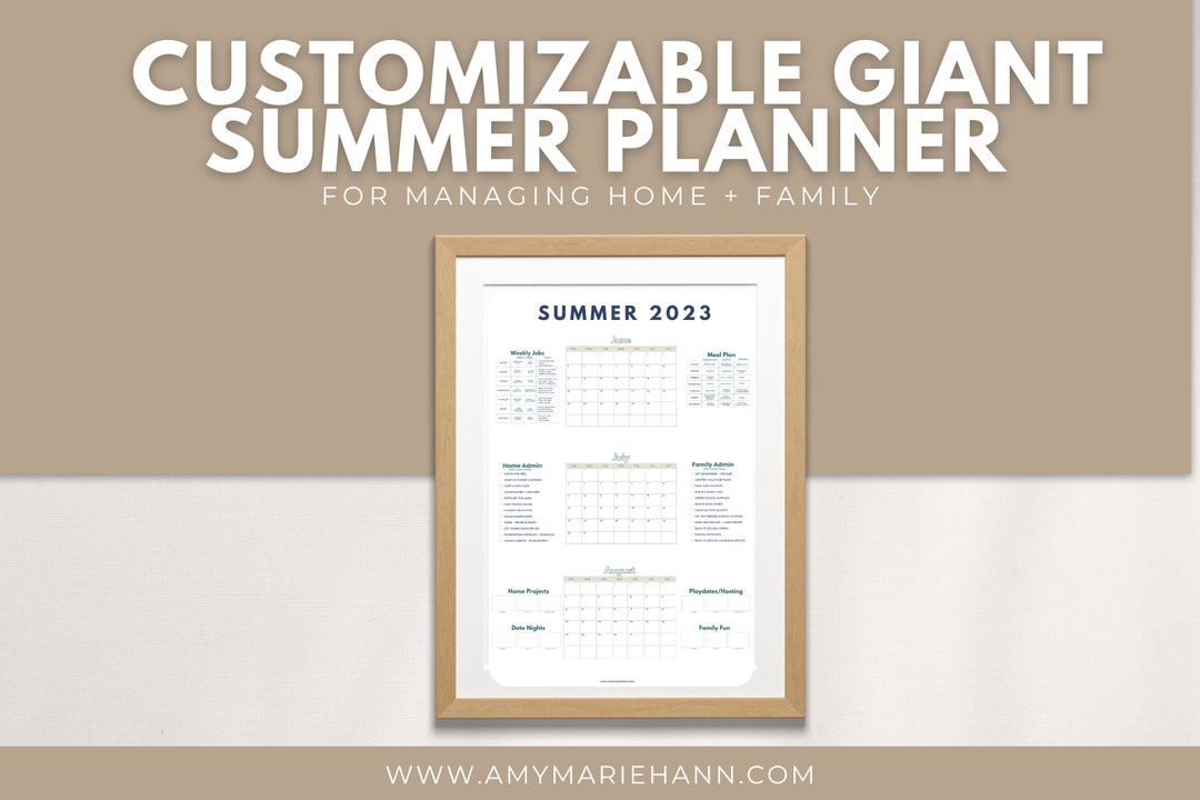 Customizable Giant Summer Planner, Designed for Moms With ADHD - Etsy