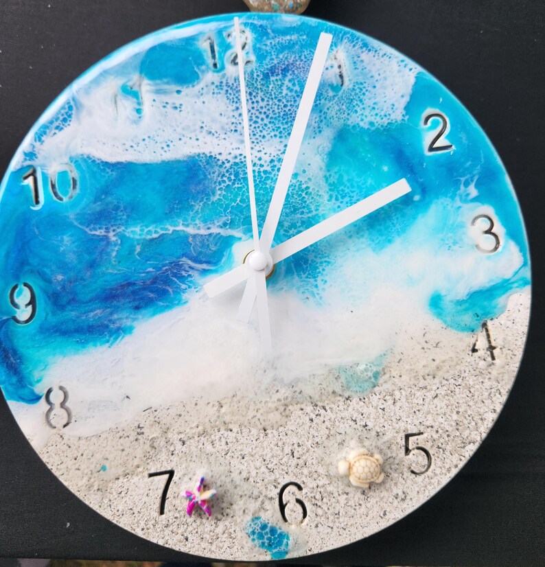 Epoxy Ocean Wall Clock – Nautical Beach Resin Art, Ocean Wave Clock - Etsy