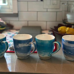 Ocean Wave Coffee Mug — Handmade Ceramic Coastal Cup — Ocean Lover Gift ...