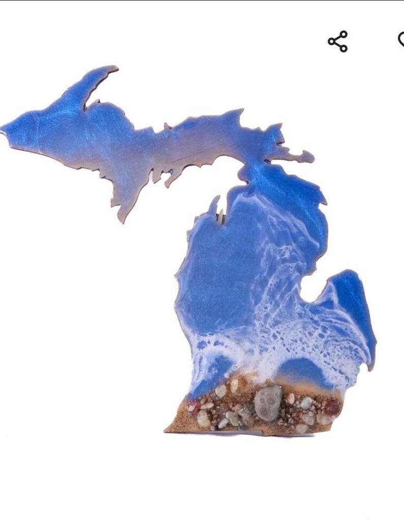 Michigan Resin Art: Sunset, Petoskey Stones & Beach Sand - Etsy