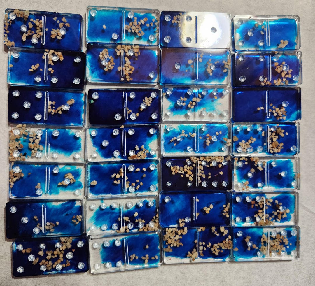 Custom Handmade Resin Domino Set Unique Artistic Dominoes for Games ...