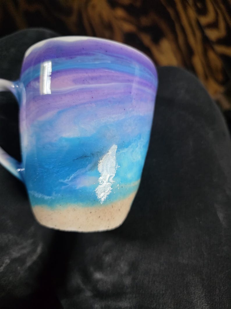 Ocean Wave Coffee Mug — Handmade Ceramic Coastal Cup — Ocean Lover Gift ...