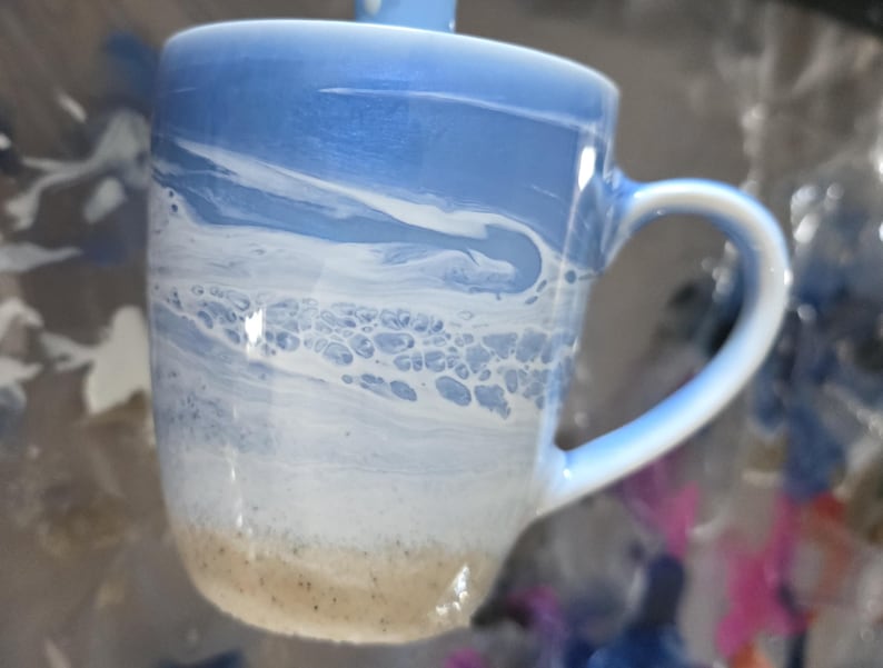 Ocean Wave Coffee Mug — Handmade Ceramic Coastal Cup — Ocean Lover Gift ...