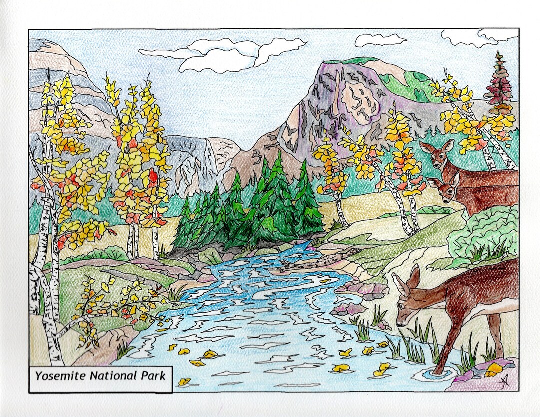 Yosemite National Park Coloring Page Animals, Nature, Advanced, Expert ...