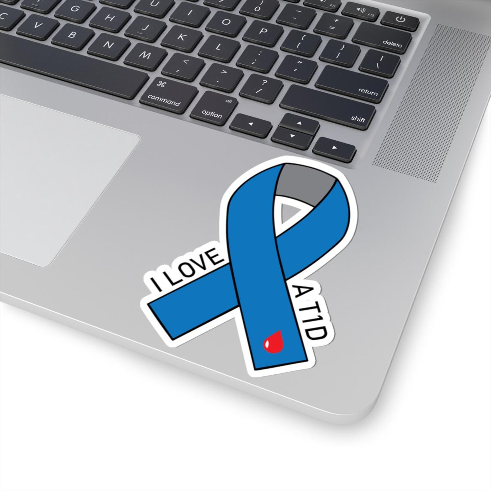 Diabetes Awareness Sticker: Blue Ribbon, I Love a T1D - Etsy