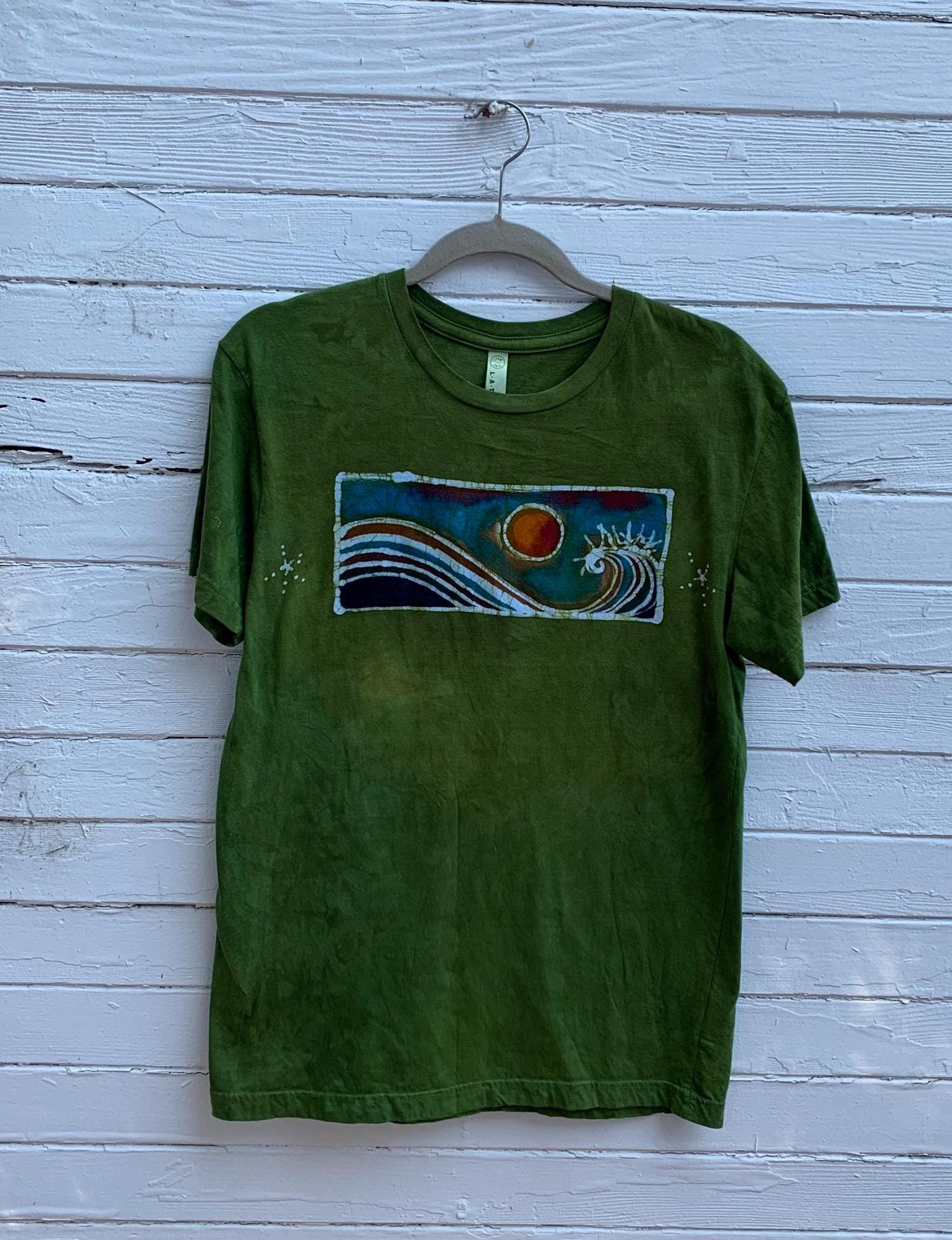 Wave Handmade Batik Cotton T-shirt - Etsy