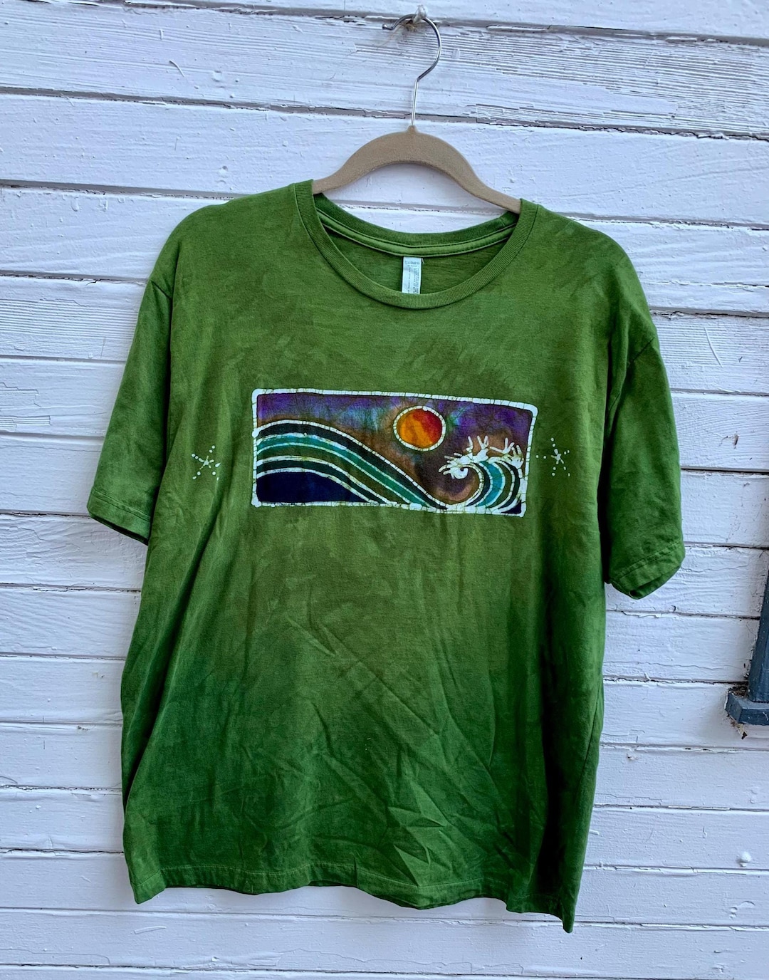 Wave Handmade Batik Cotton T-shirt - Etsy