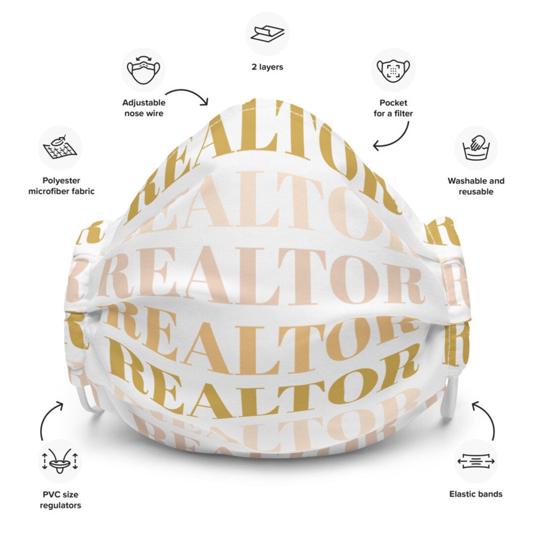 Realtor Face Mask, Real Estate Agent Face Mask, Fabric Face Mask ...