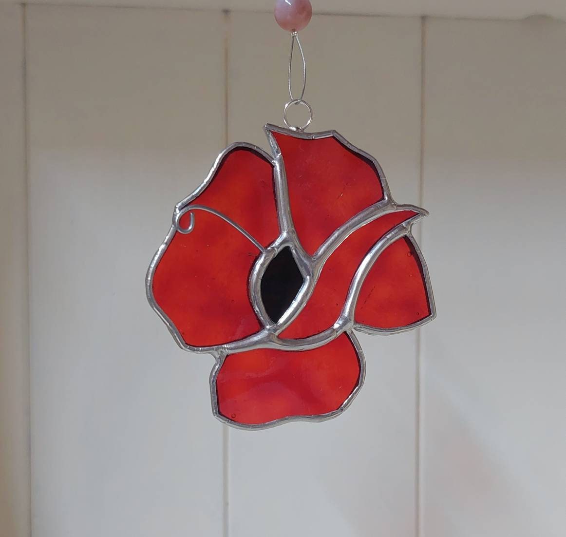 Stained Glass Poppy. Poppy Suncatcher. Remembrance - Etsy