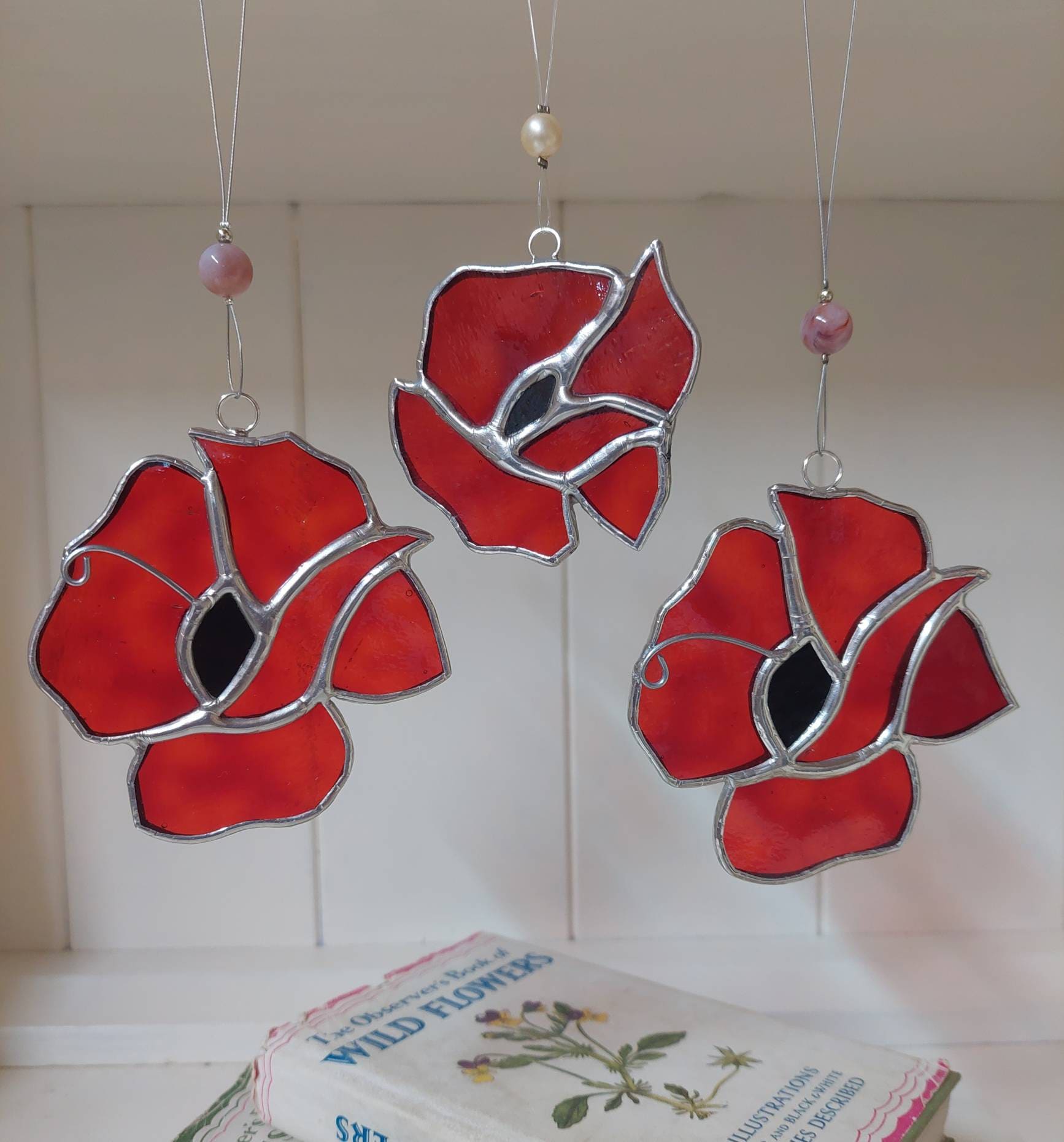 Stained Glass Poppy. Poppy Suncatcher. Remembrance - Etsy