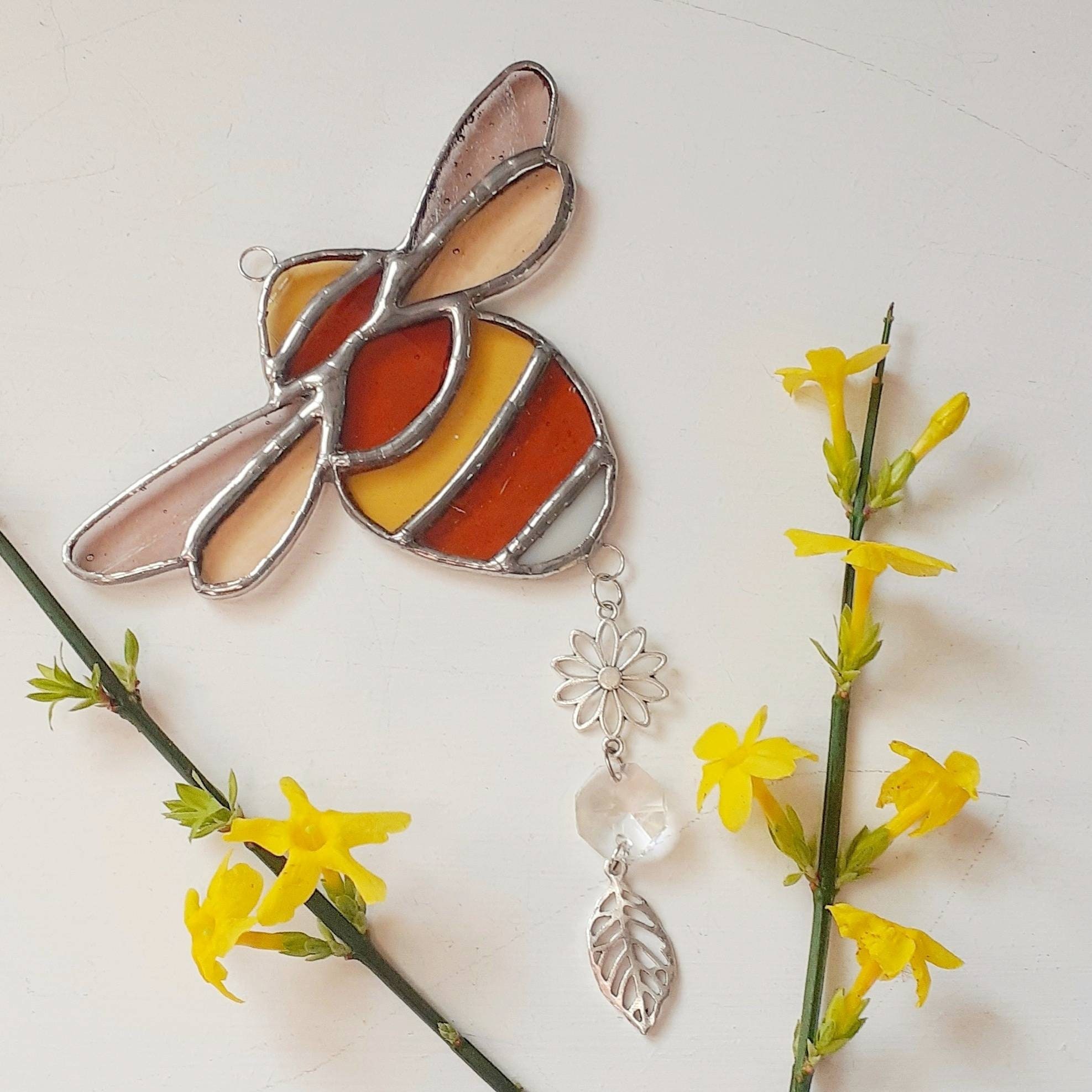 Stained Glass Bee Suncatcher. Bumble Bee Suncatcher. Honey - Etsy