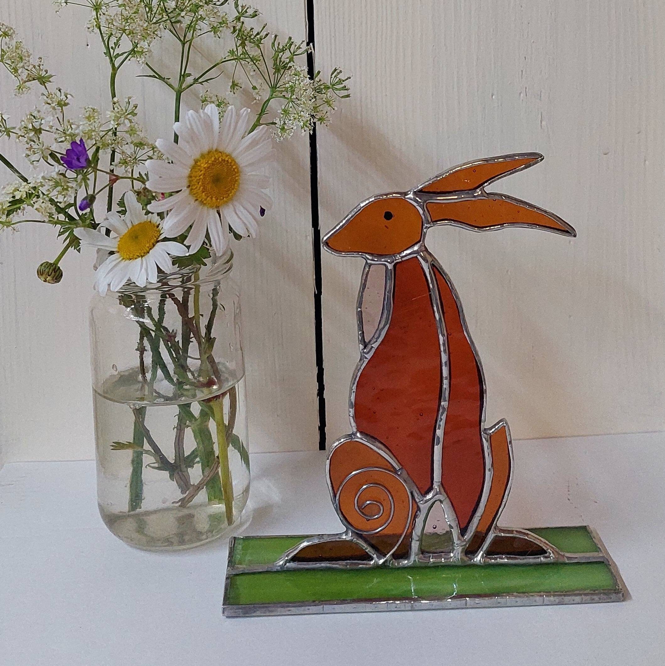 Stained Glass Hare. Glass Hare. Freestanding Hare. Hare - Etsy