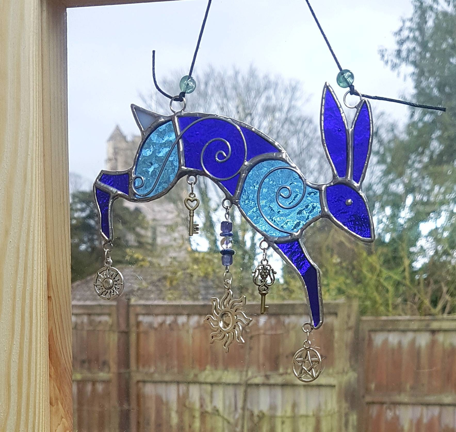 Stained Glass Hare. Mystical Hare. Suncatcher. Wall Hanging. - Etsy
