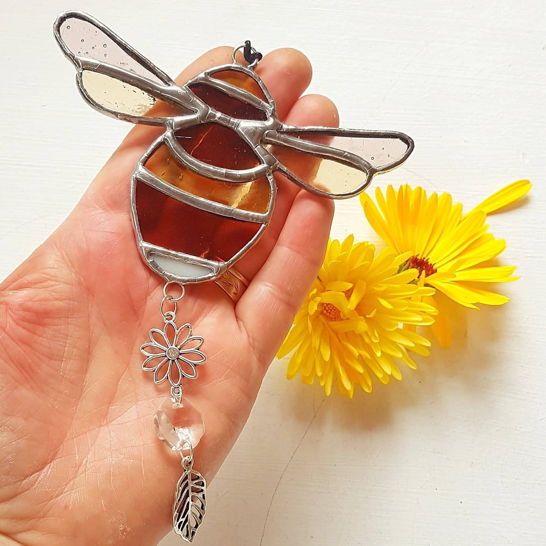 Stained Glass Bee Suncatcher. Bumble Bee Suncatcher. Honey | Etsy