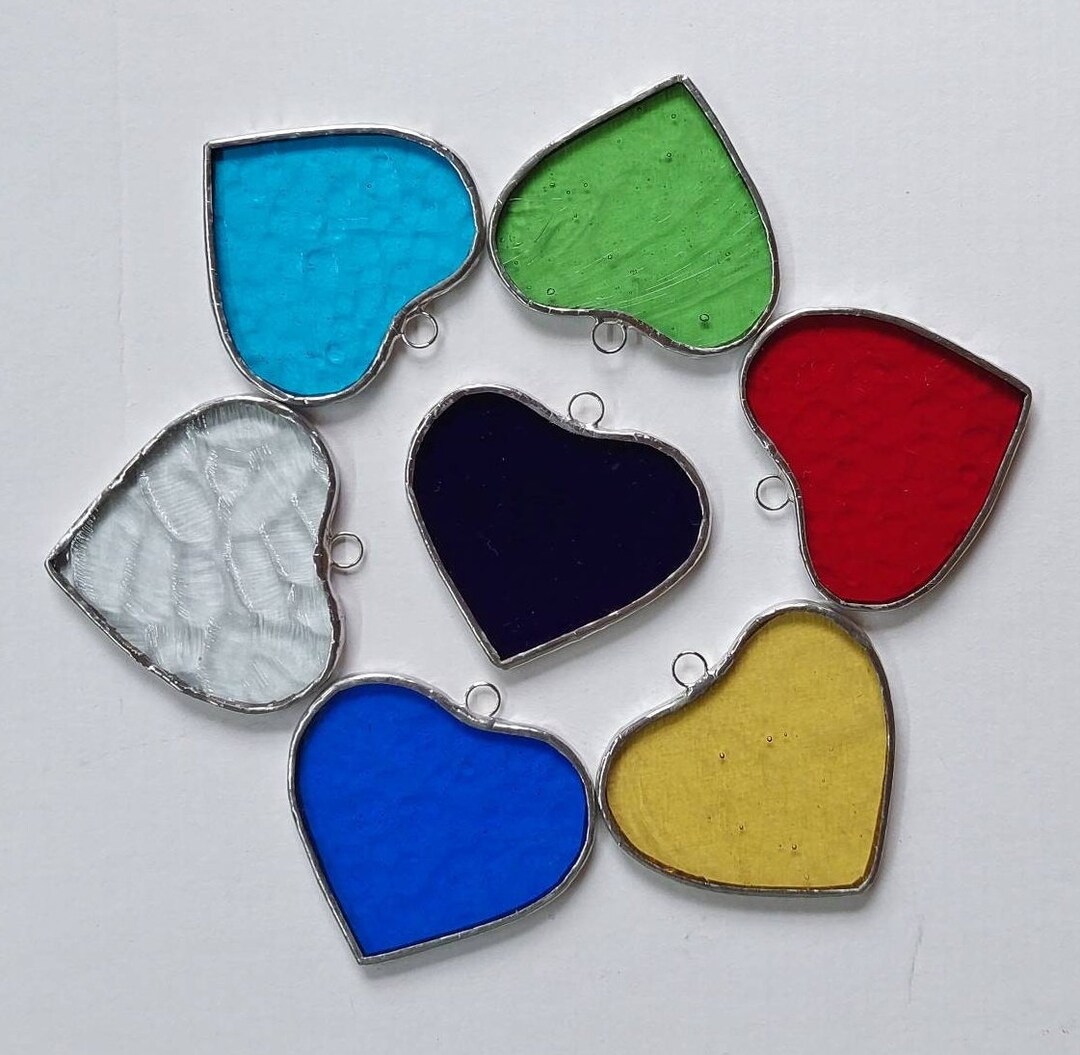 Stained Glass Heart. Love Heart. Mini Glass Heart. Love Token ...