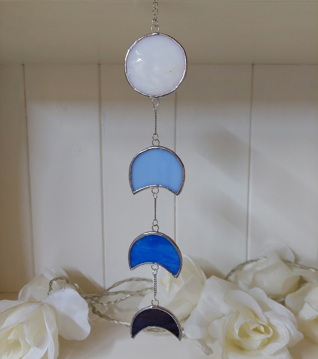 Stained Glass Moon Phase Suncatcher. Moon Phase Decor . Luna Cycle ...