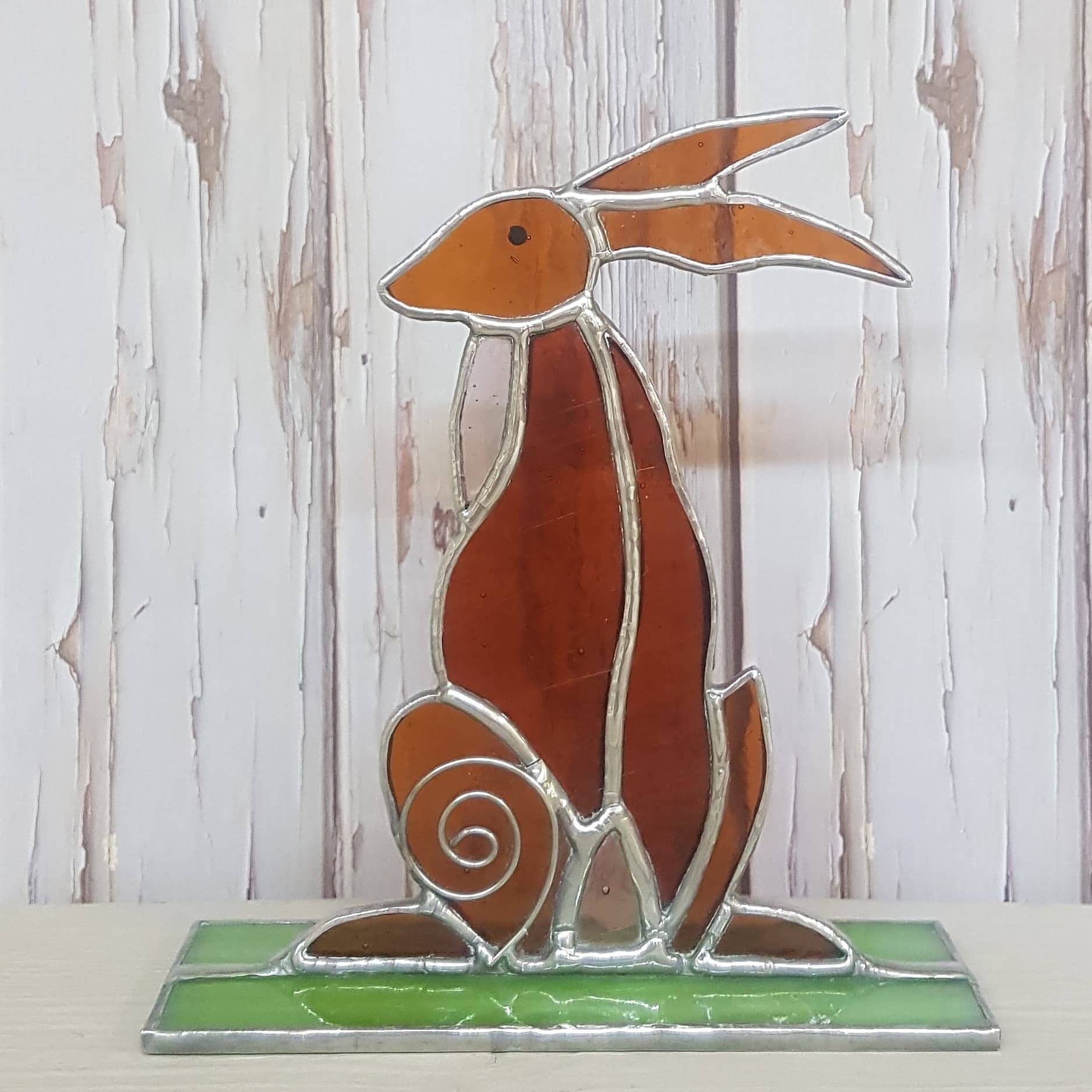 Stained Glass Hare. Glass Hare. Freestanding Hare. Hare | Etsy