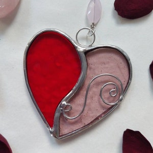 Stained Glass Heart. Heart Suncatcher. Love Heart. Red Heart. Glass ...