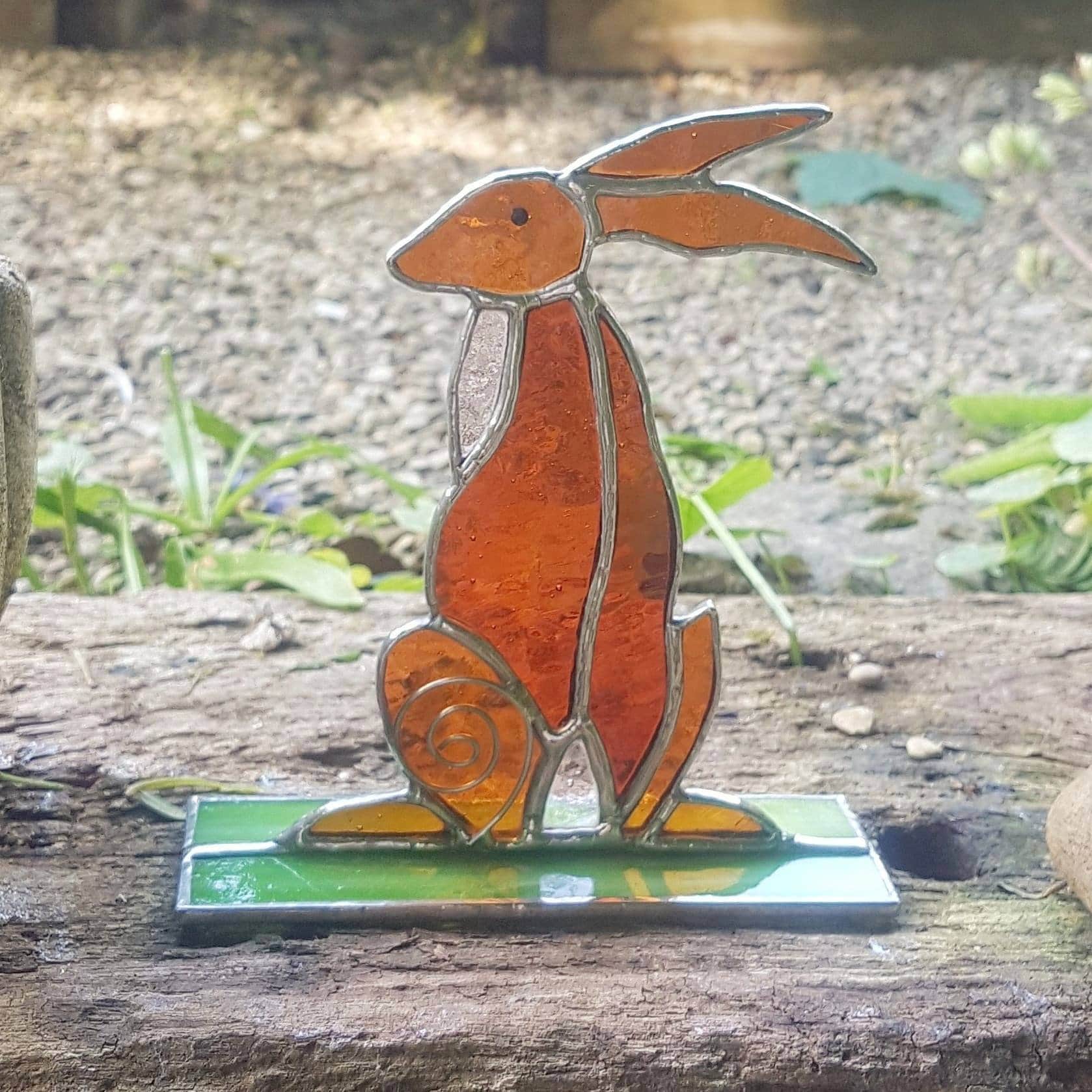 Stained Glass Hare. Glass Hare. Freestanding Hare. Hare | Etsy