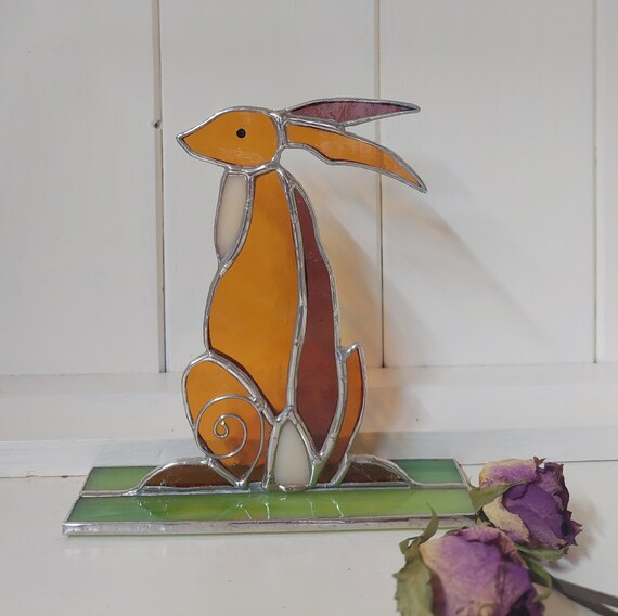 Stained Glass Hare. Glass Hare. Freestanding Hare. Hare - Etsy UK