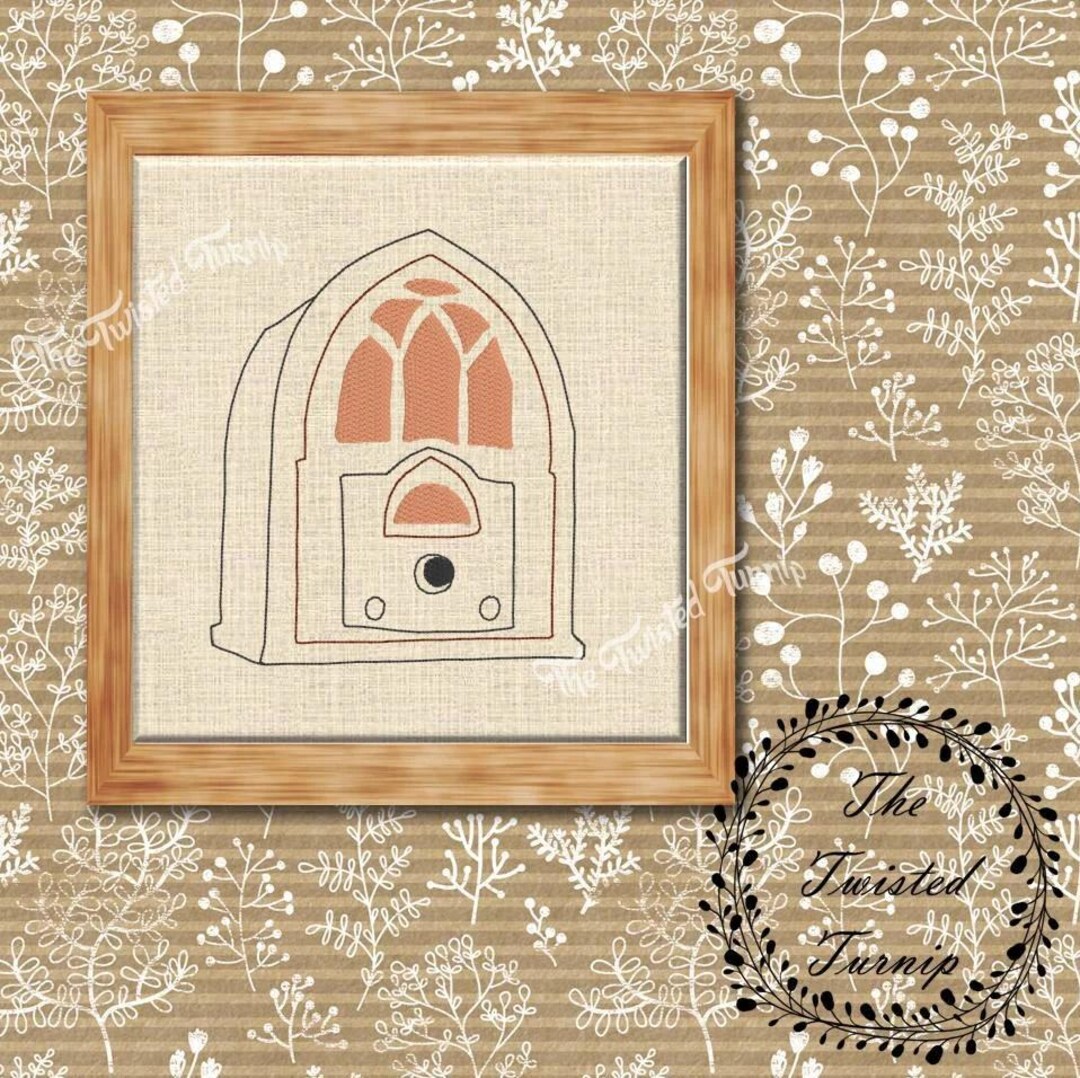 5 Pack Hand Drawn Machine Embroidery Designs Vintage Unicycle, Radio ...