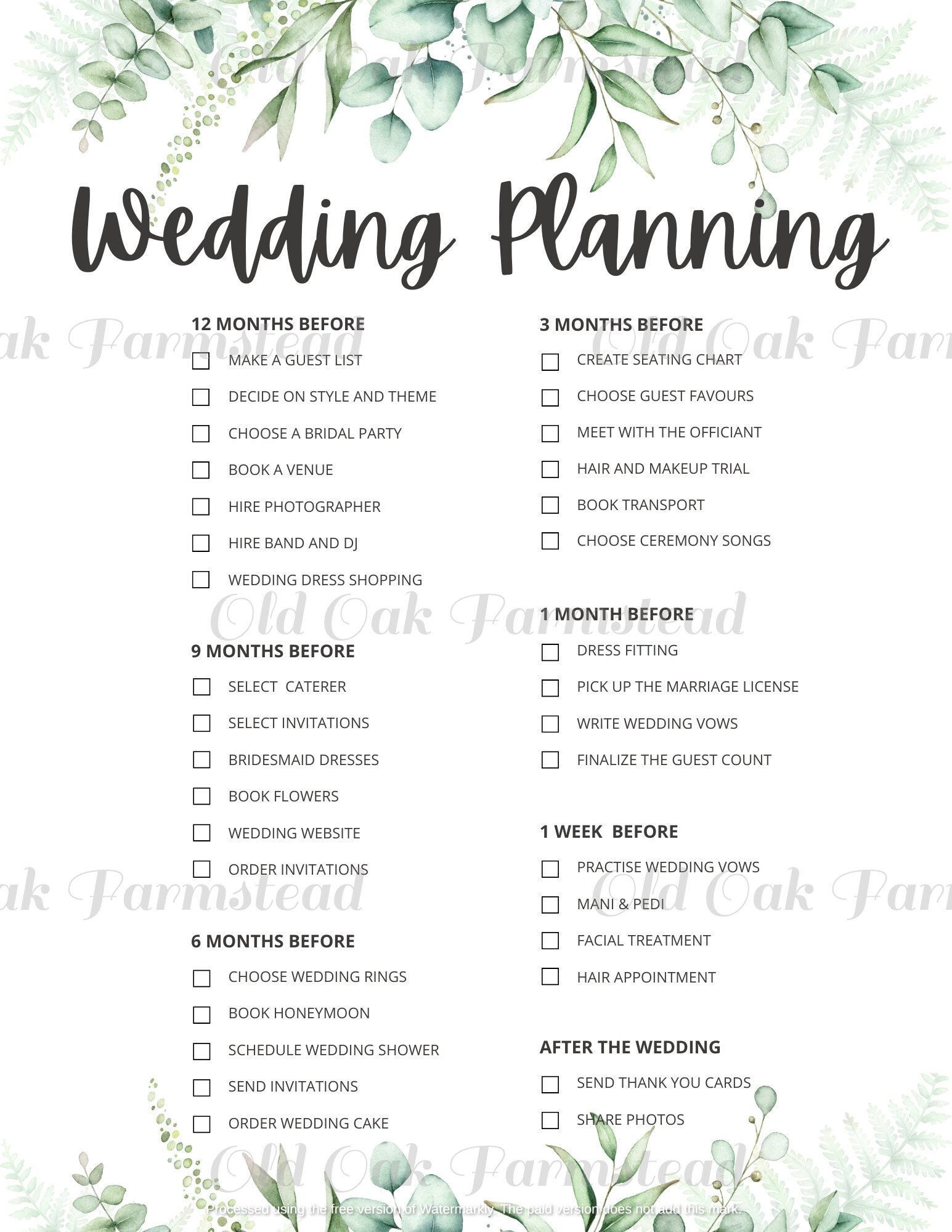 Wedding Planning Printable - Etsy