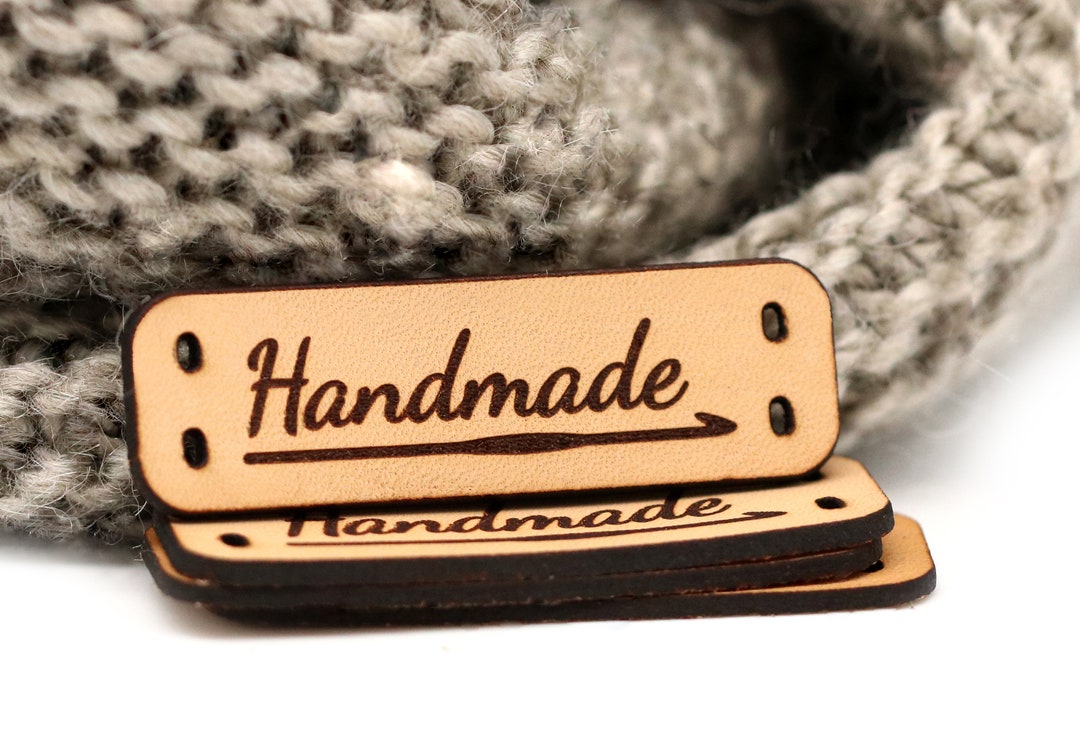 Handmade Leather Labels G Crochet - Exclusive Engraved Genuine Italian ...