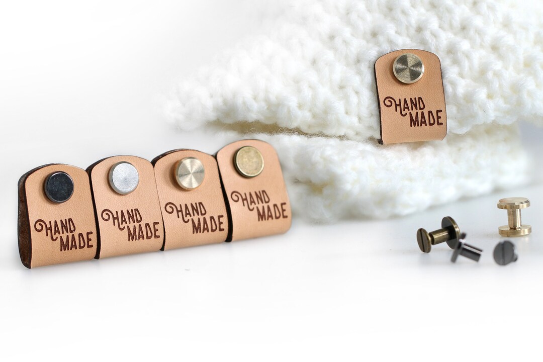 15x Customizable Rivet Leather Tags - Handmade Labels With Metal Rivet ...