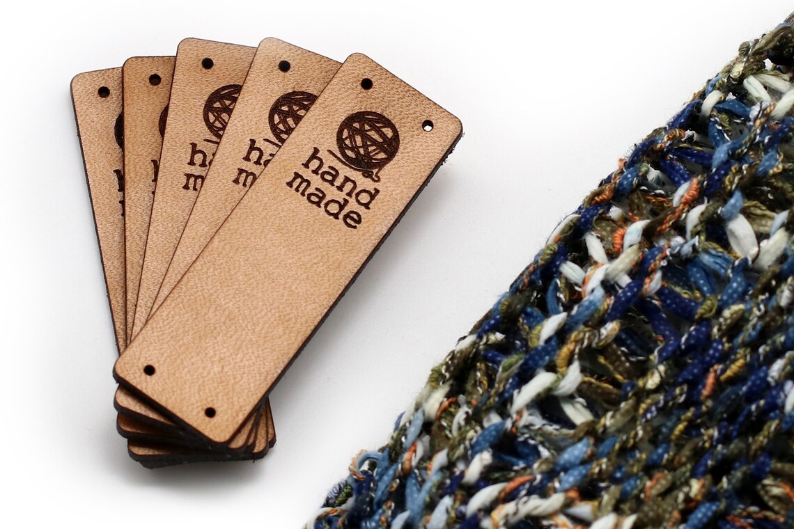 Folding Leather Label Pack - Handmade - D - Customizable Genuine ...