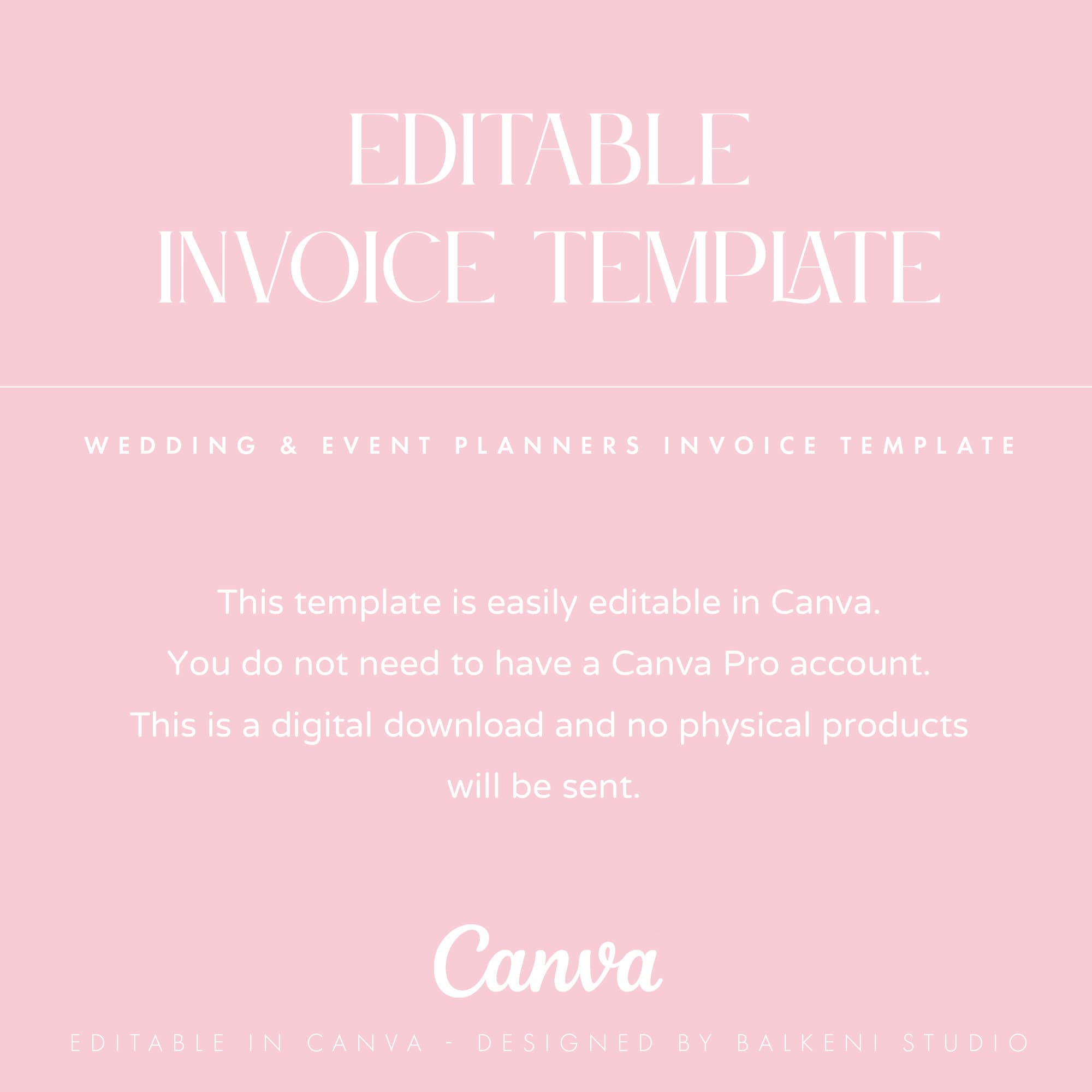 Invoice Template for Wedding Planners Event Planners Editable - Etsy