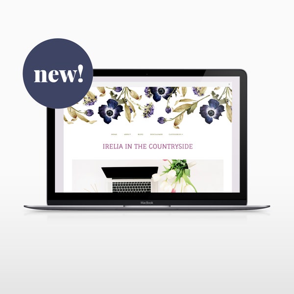 Premade Blogger Template theme Jean Lou - Etsy