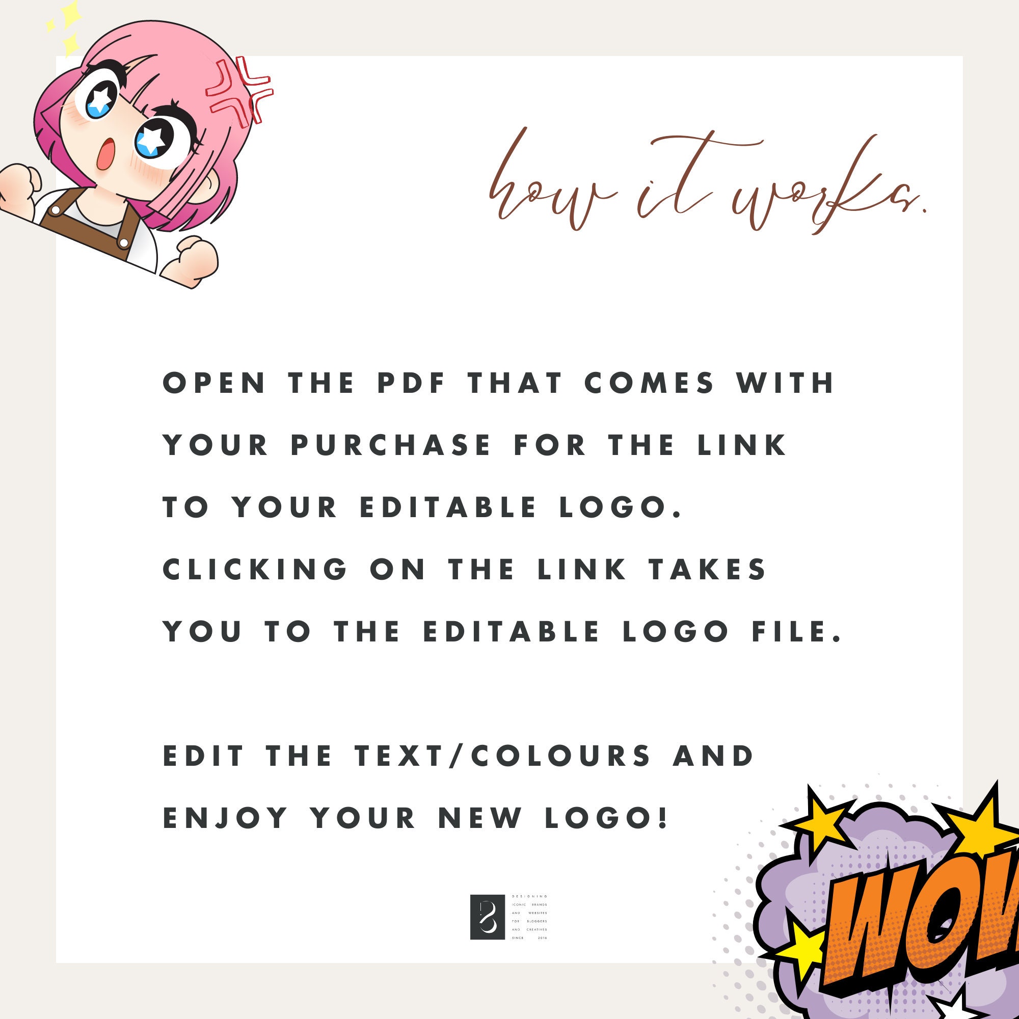 Editable Canva Logo Template Diy for Manga Webtoon Comic Creator Manhua ...