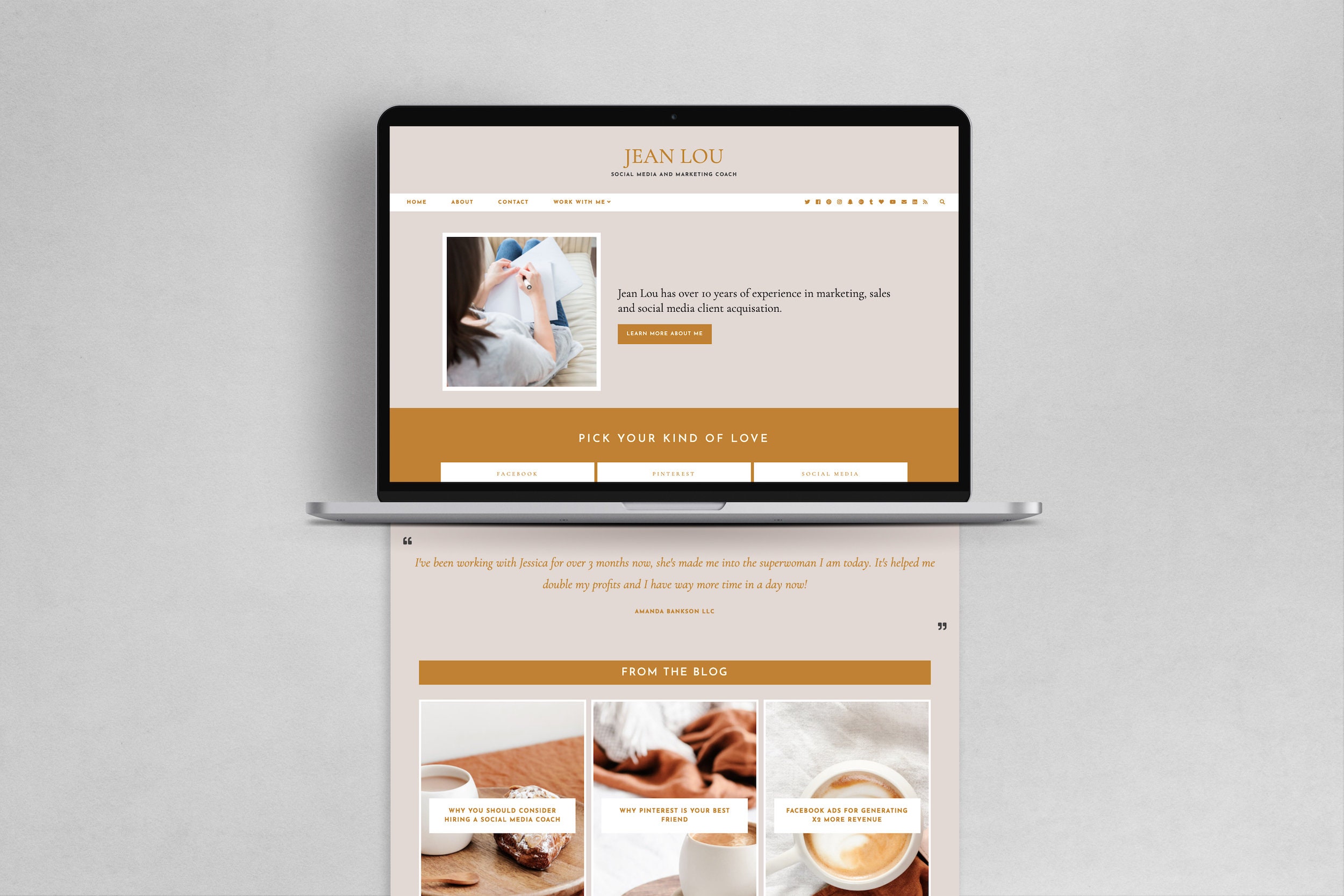 Premade Blogger Template (theme) - Jean Lou - Etsy