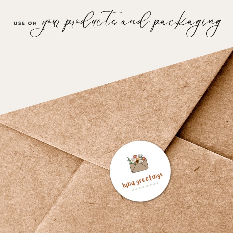 Greeting Cards Logo Handmade Cute Drawing Editable Logo Illustration ...