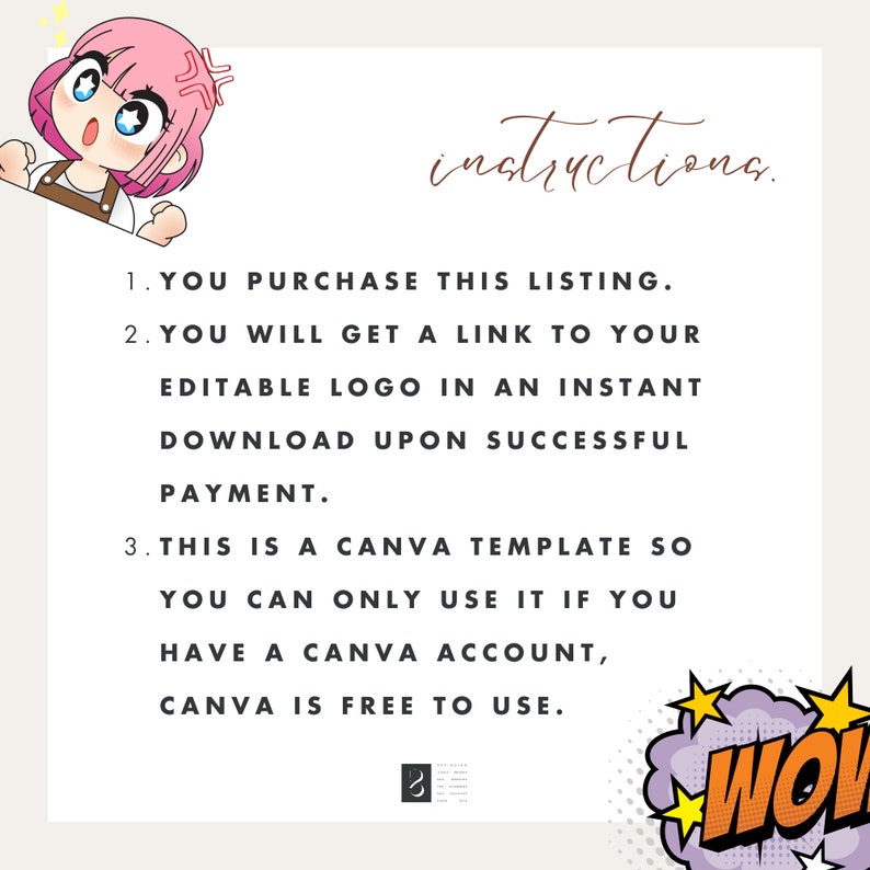 Editable Manga Logo Template: DIY Webtoon Creator Design (canva) - Etsy
