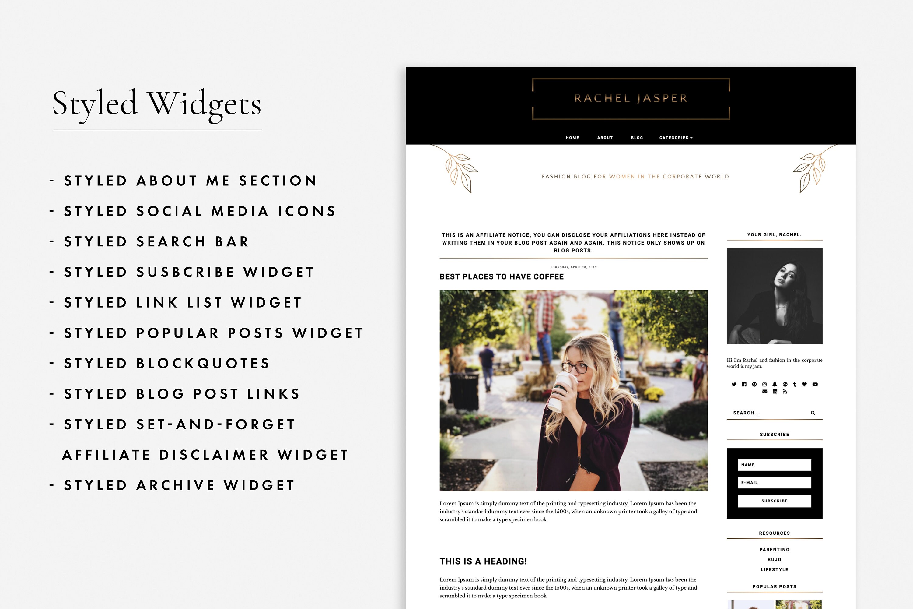 Responsive Blogger Theme Template - Fashion and Stylish - Etsy